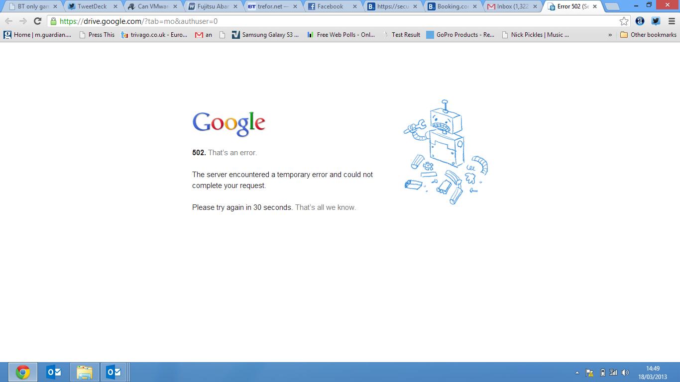 Google Docs Is Down Long Live Google Docs Trefor