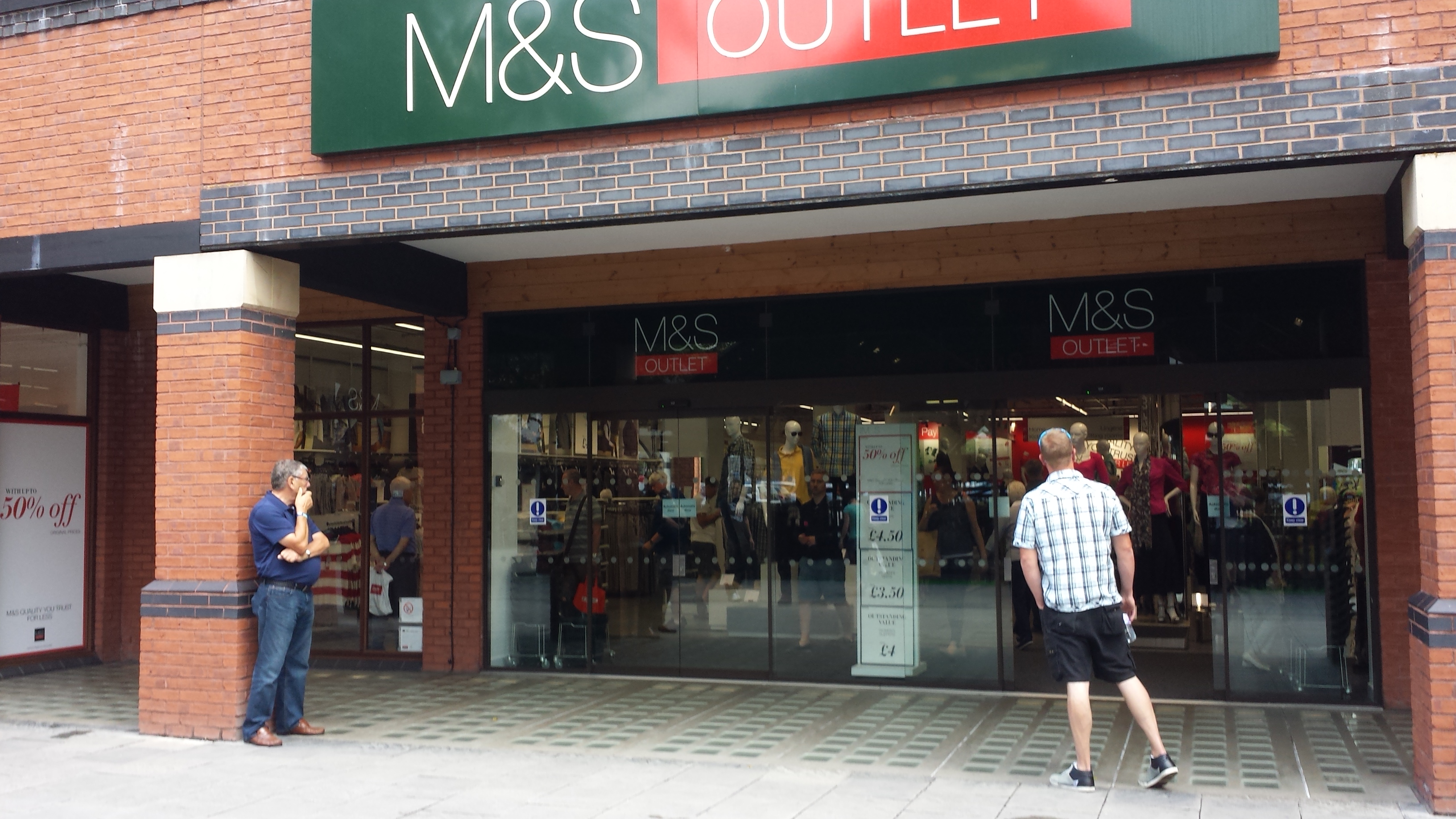 M S Outlet Store Has Menfolk Stood Outside Waiting M S Outlet Store Has Menfolk Stood Outside Waiting