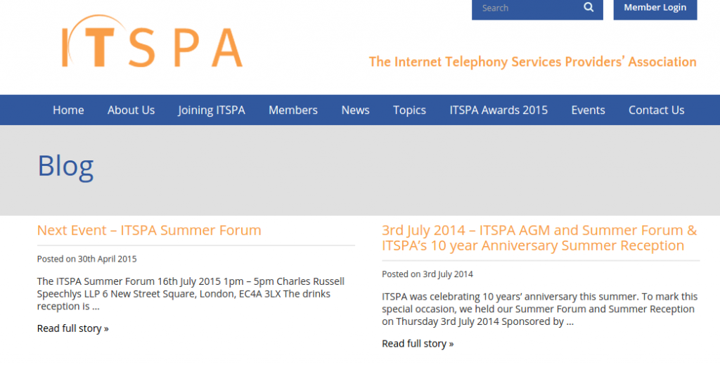 ITSPA Summer Forum 2015 & AGM at Charles Russell Speechlys